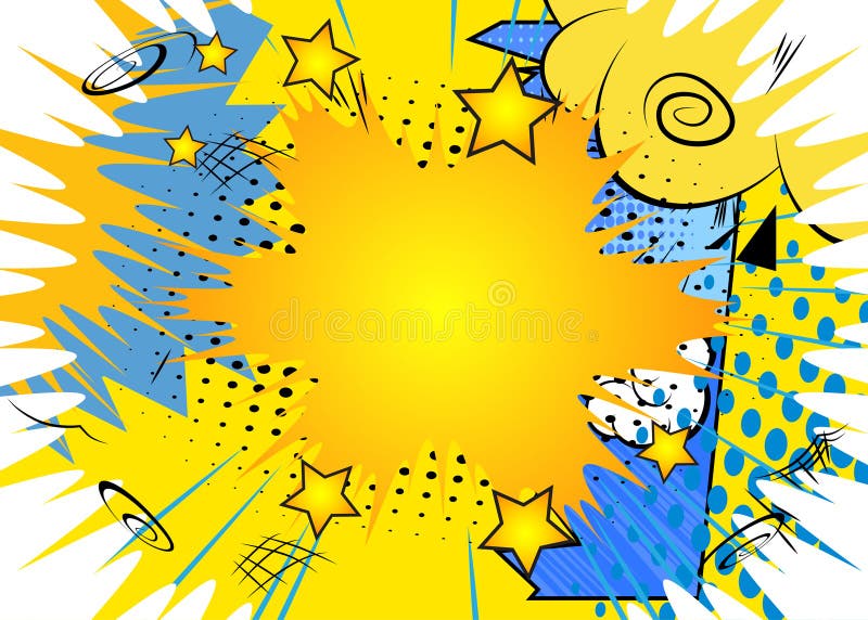 Super Cartoon Abstract Background, Comic Book Backdrop. Retro Vector ...