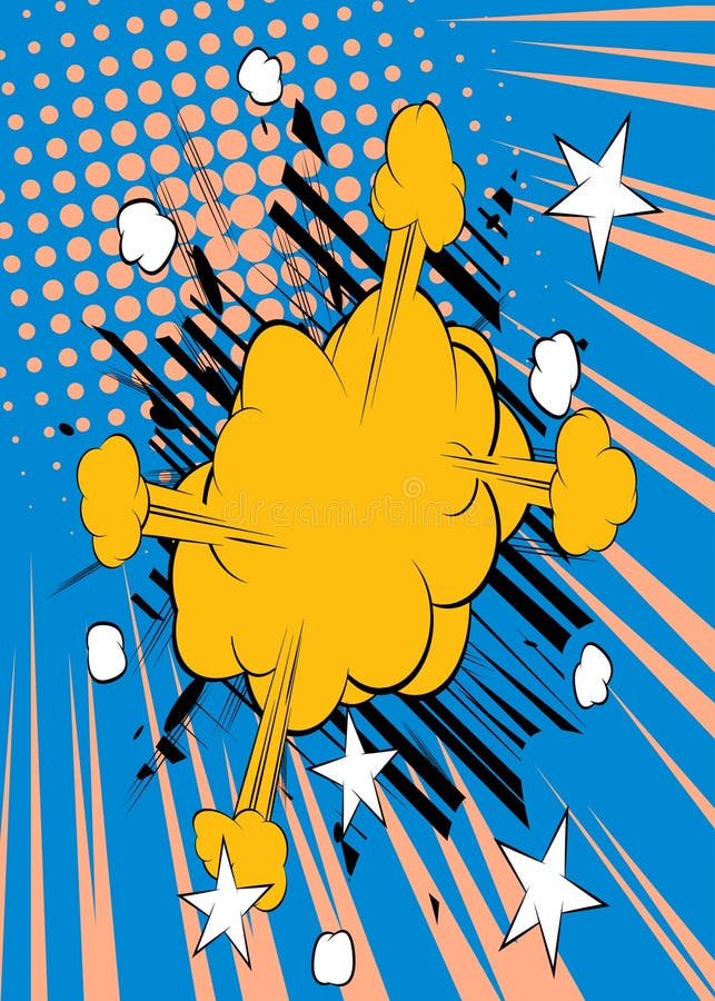 Super Cartoon Abstract Background, Comic Book Backdrop. Retro Vector ...