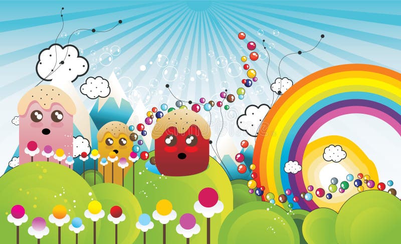 Cartoon Abstract Character Landscape Vector Stock Vector - Illustration ...