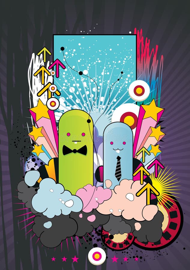 Cartoon Abstract Character Vector Stock Vector - Illustration of style ...