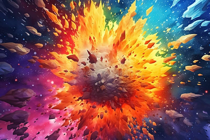 Cartoon Abstract Colorful Explosion Stock Illustration - Illustration ...