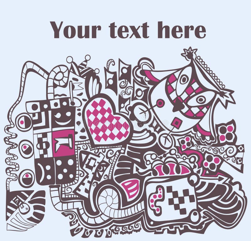 Cartoon abstract design stock vector. Illustration of pink - 50439011