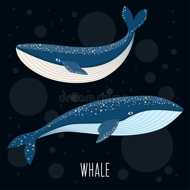 Cartoon abstract whale. stock vector. Illustration of character - 68940698