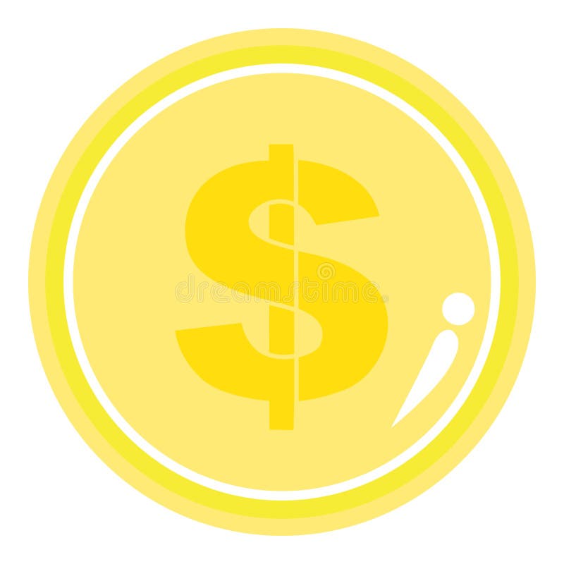 Cartoon dollar coin stock vector. Illustration of icon - 258193617