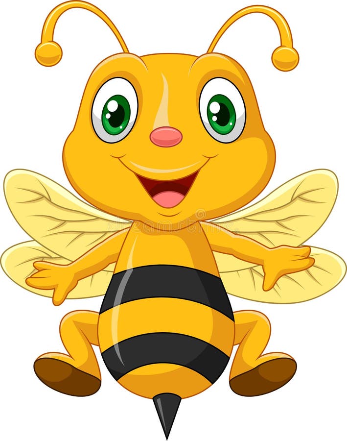 Cartoon bee stock vector. Illustration of clipart, pollen - 6593864