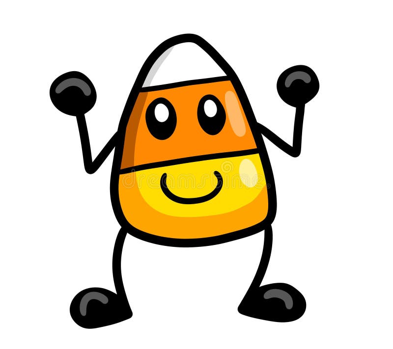 Cartoon Adorable Candy Corn Stock Illustration - Illustration of ...