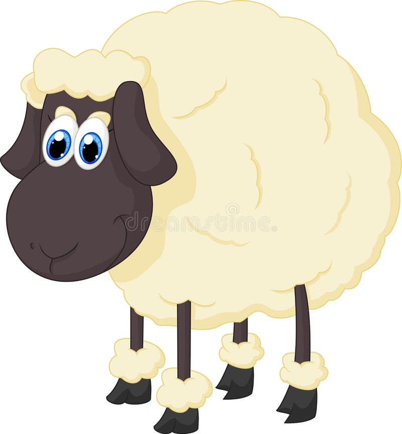 Adorable Sheep Cartoon Expression Copyspace Set Stock Vector ...