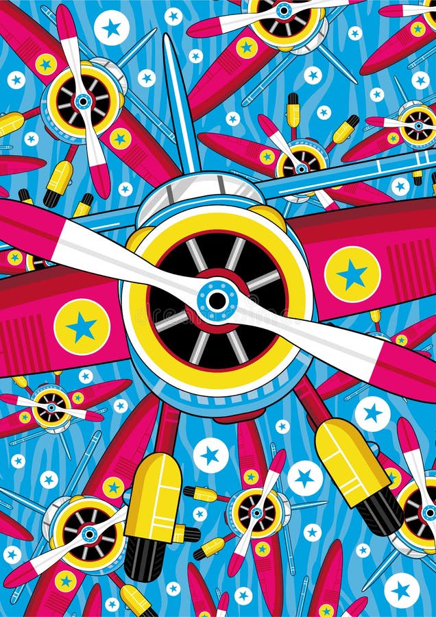 Cartoon Aeroplane Pattern stock vector. Illustration of aeroplane ...