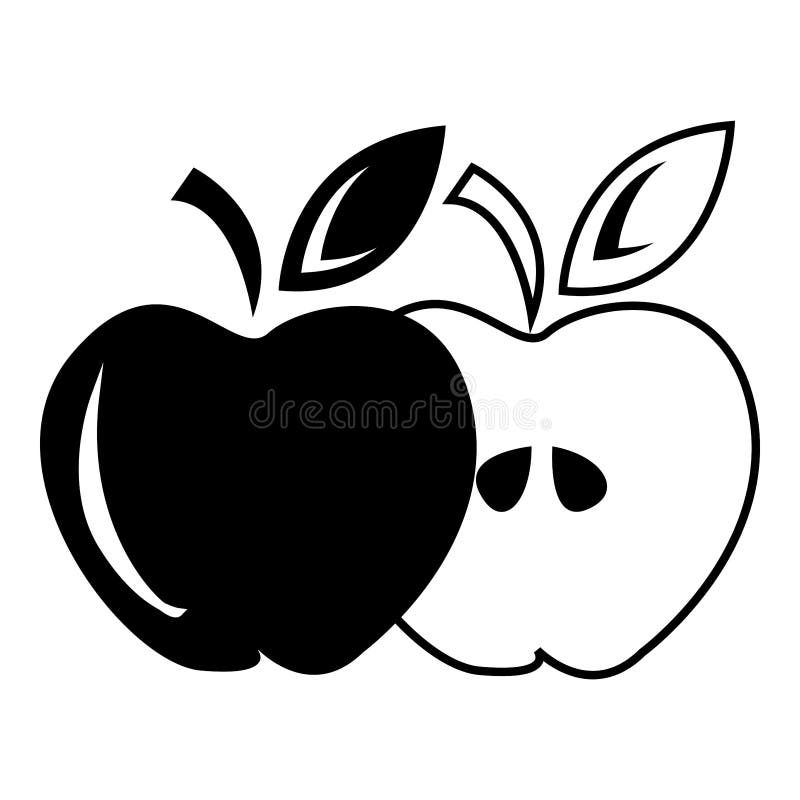 Cartoon apple stock vector. Illustration of flat, logo - 258210975