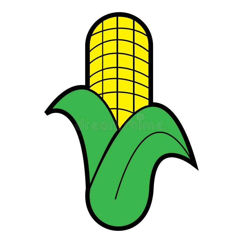 Cartoon corn stock vector. Illustration of vector, simple - 258326073