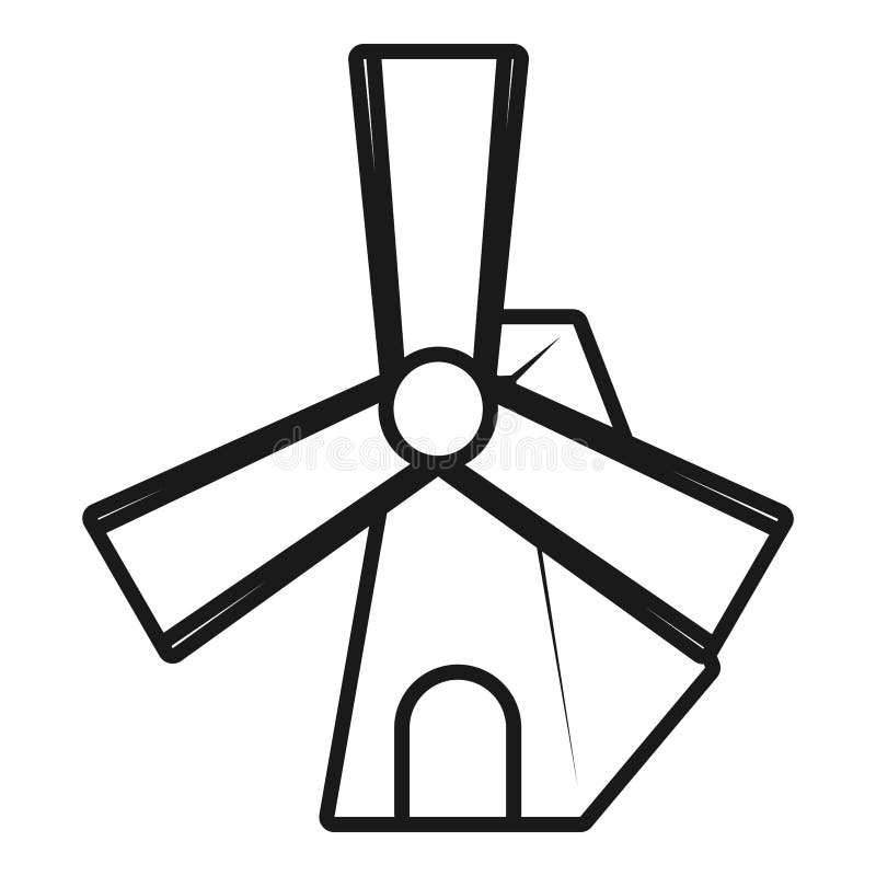 Cartoon windmill stock vector. Illustration of windmill - 258228117