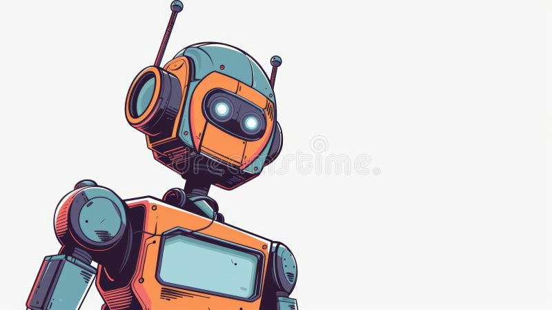 Cartoon of an AI Robot Ensuring Safety in a Hazardous Environment Stock ...