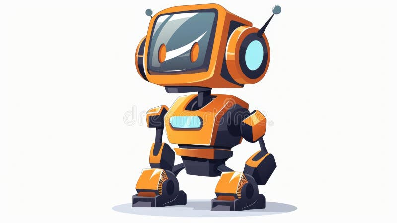 Cartoon of an AI Robot Ensuring Safety in a Hazardous Environment Stock ...