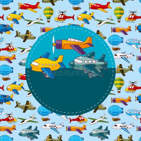 Cartoon airplane card stock vector. Illustration of border - 21752194