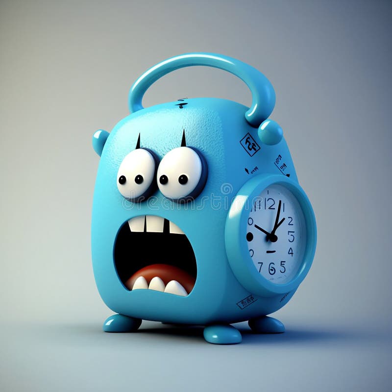 Cartoon Alarm Clock Angry Character Illustration Using Generative AI ...