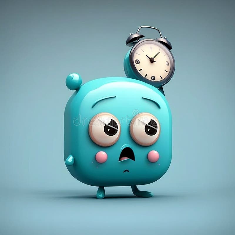 Cartoon Alarm Clock Character Illustration Using Generative AI Stock ...