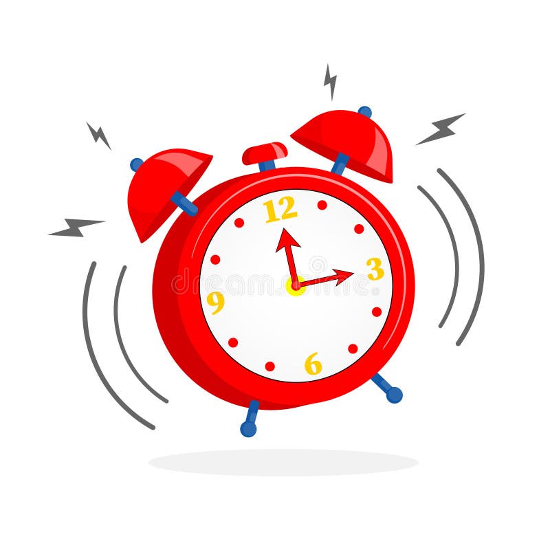 Cartoon Alarm Clock Ringing. Stock Vector - Illustration of single ...