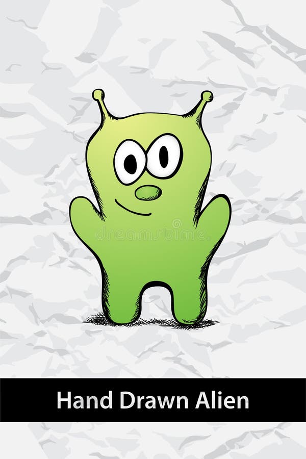 Cartoon Alien stock vector. Illustration of alien, hello - 20101367