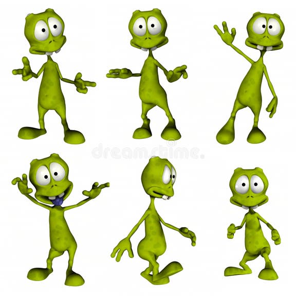 Cartoon Alien stock illustration. Illustration of rendered - 746079