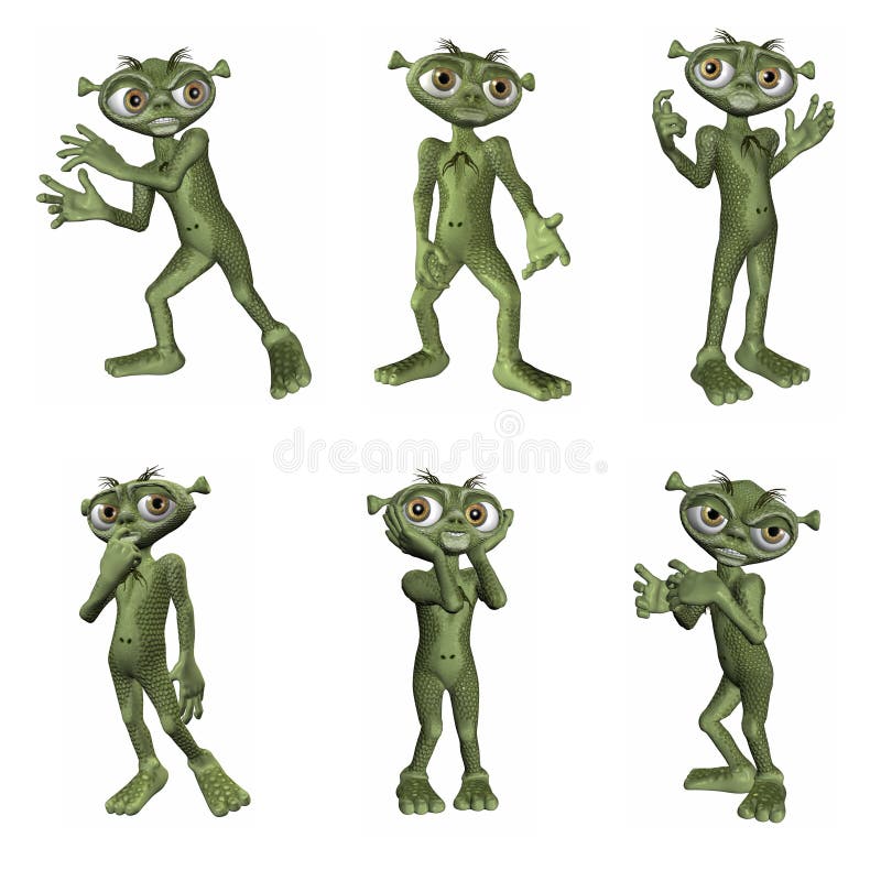 Cartoon Alien stock illustration. Illustration of rendered - 747453