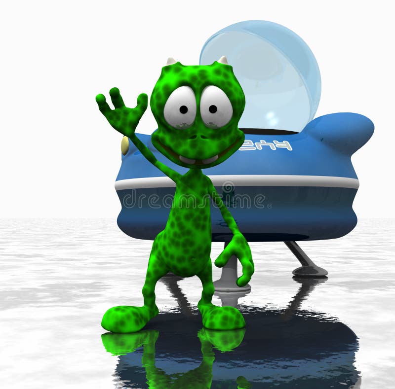 Cartoon alien character stock illustration. Illustration of look - 10886865