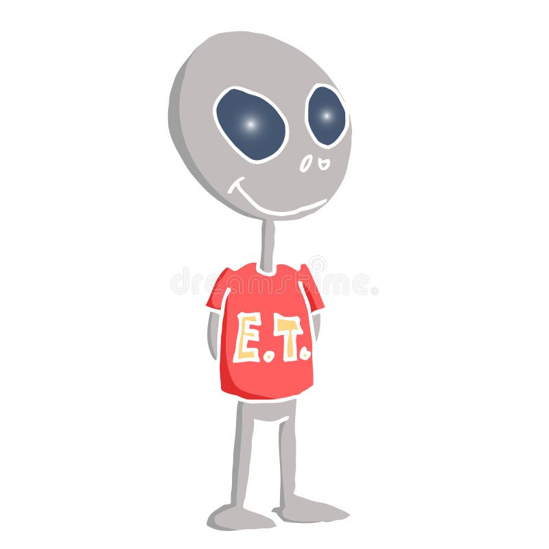 Set of Cute Grey Alien Creatures Stock Vector - Illustration of gray ...