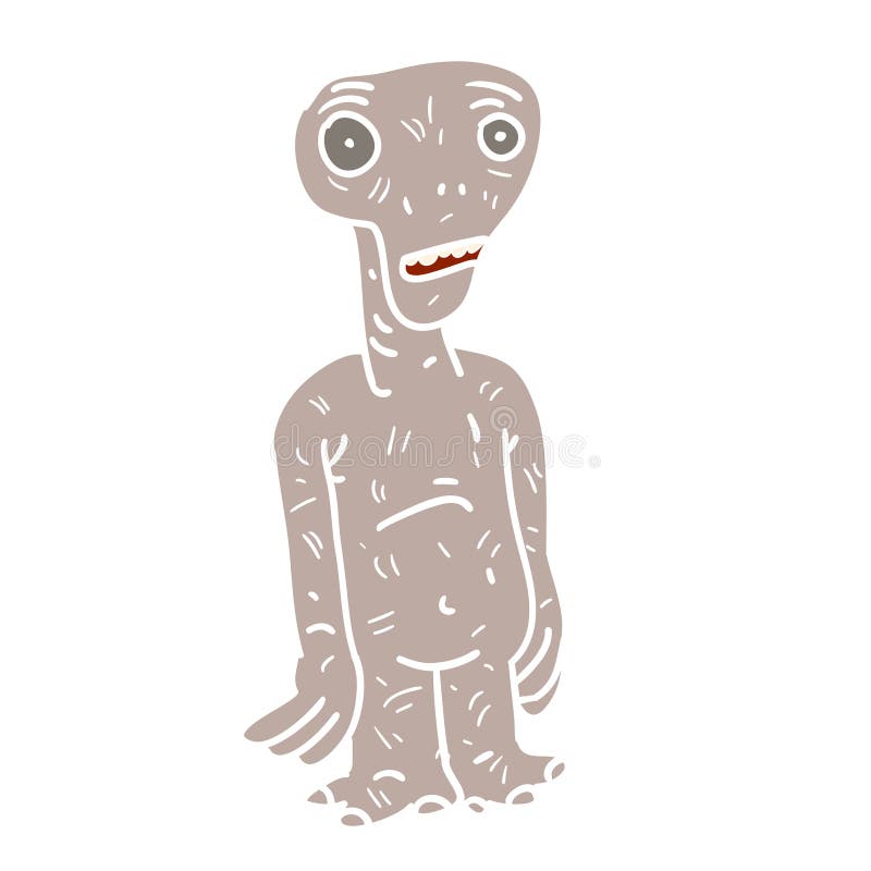 Set of Cute Grey Alien Creatures Stock Vector - Illustration of gray ...