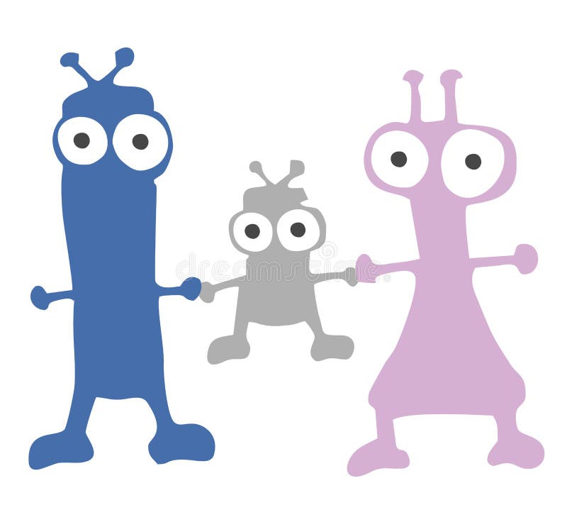 Cartoon alien family stock vector. Illustration of drawing - 26394569