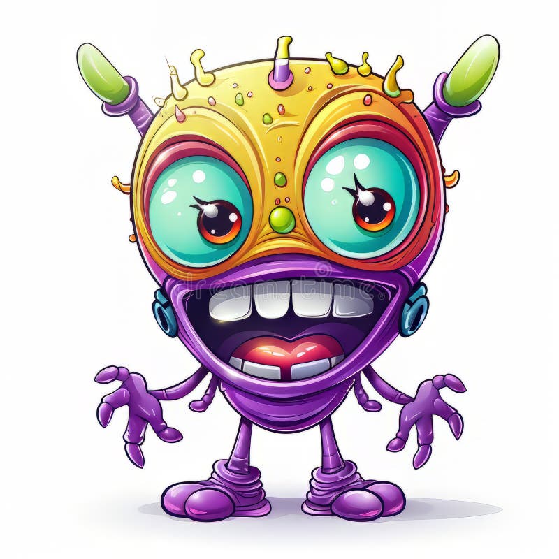 Cartoon Alien Invader stock illustration. Illustration of generative ...