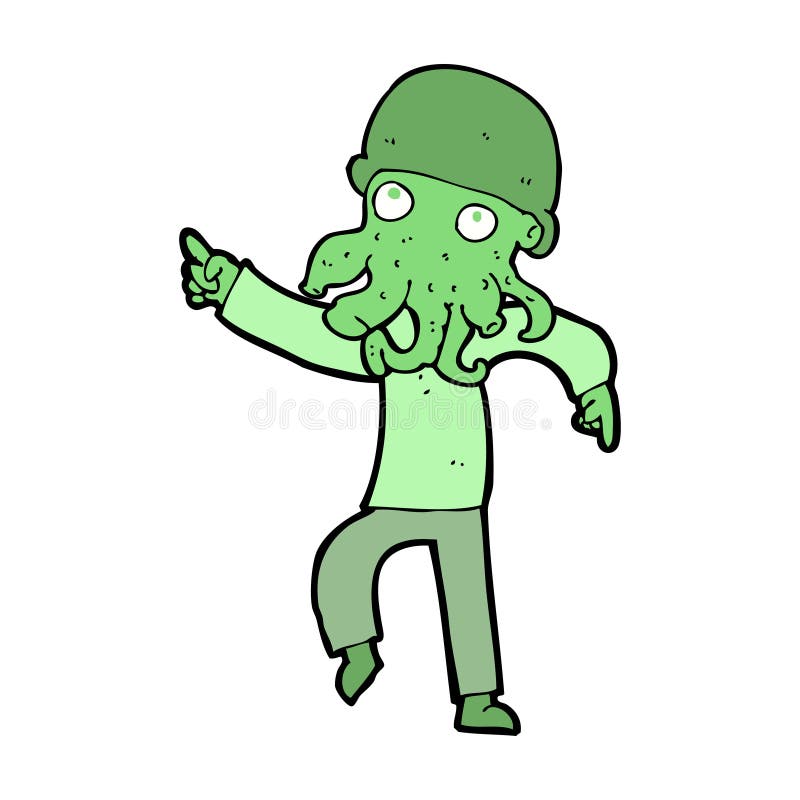 Cartoon alien man dancing stock vector. Illustration of funny - 37011517