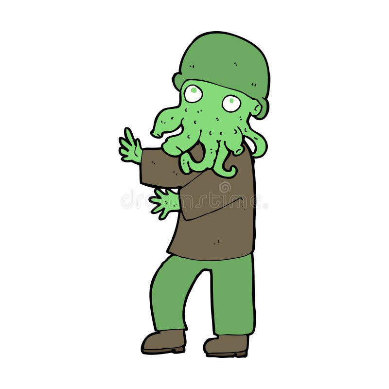 Cartoon alien man stock vector. Illustration of retro - 37011519