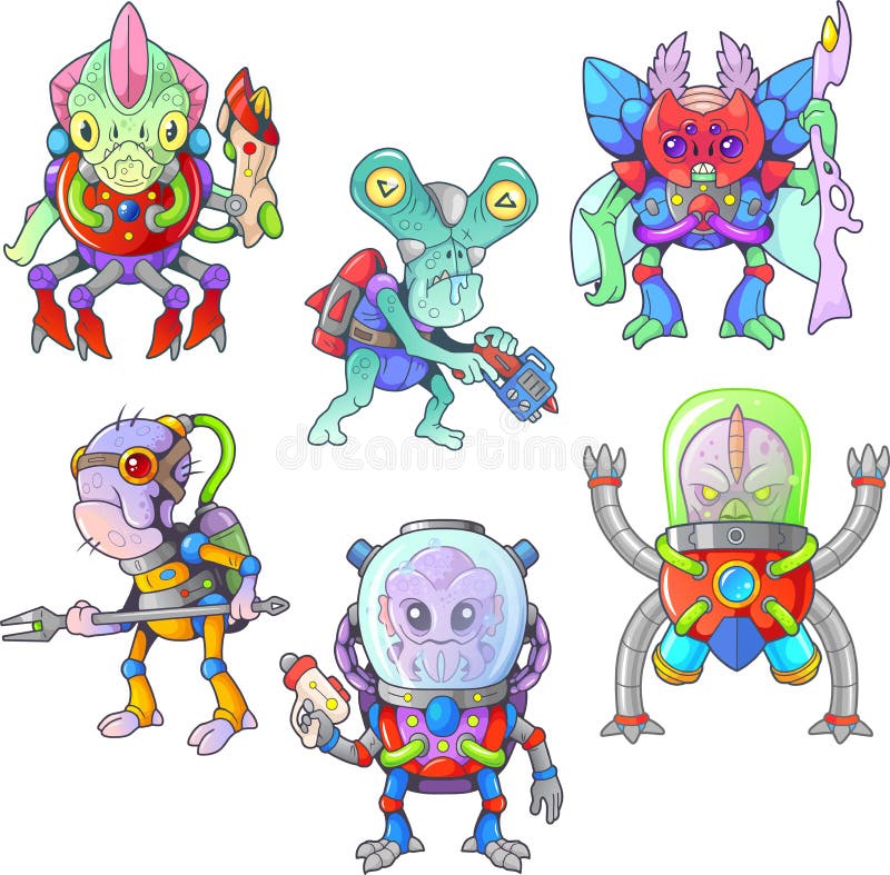 Cartoon Alien from Outer Space, Funny Illustration Stock Vector ...