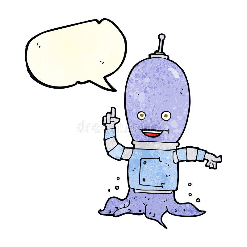 Cartoon Alien Spaceman with Speech Bubble Stock Illustration ...
