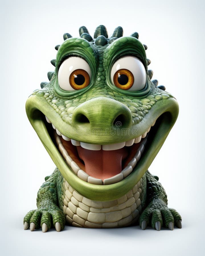 A Cartoon Alligator with Big Eyes and a Smile on Its Face. Generative ...