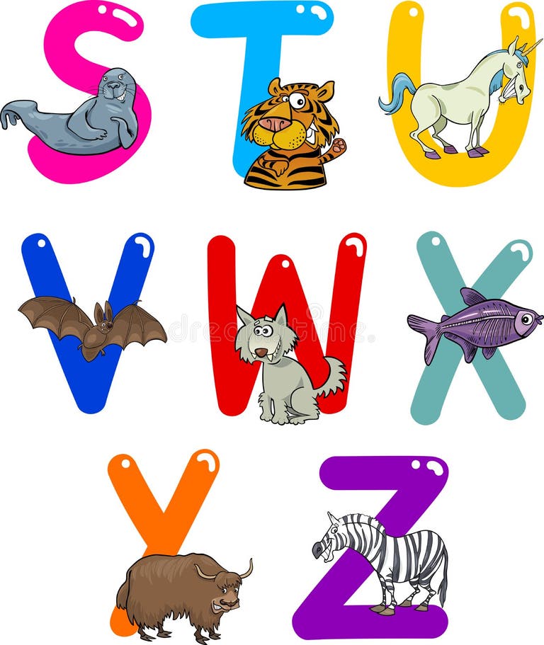 Alphabet Animals Cartoon Stock Illustrations – 9,968 Alphabet Animals ...