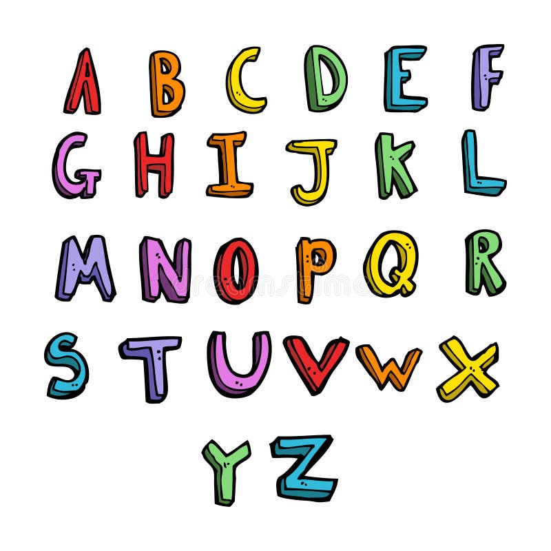 Cartoon alphabet stock vector. Illustration of drawing - 37012836