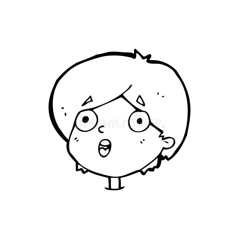 Cartoon amazed expression stock illustration. Illustration of shocked ...