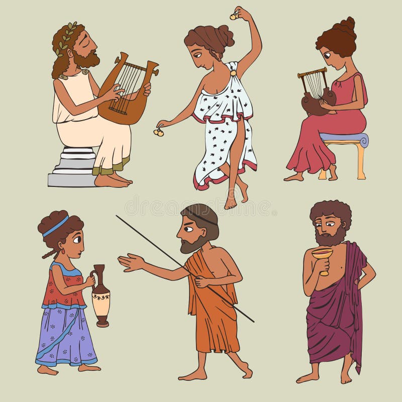 Ancient Greek People Listening To Orator Cartoon Stock Vector ...