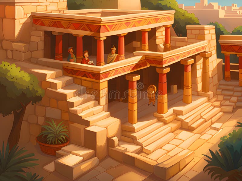 Cartoon Ancient Temple on the Mountain Stock Illustration ...