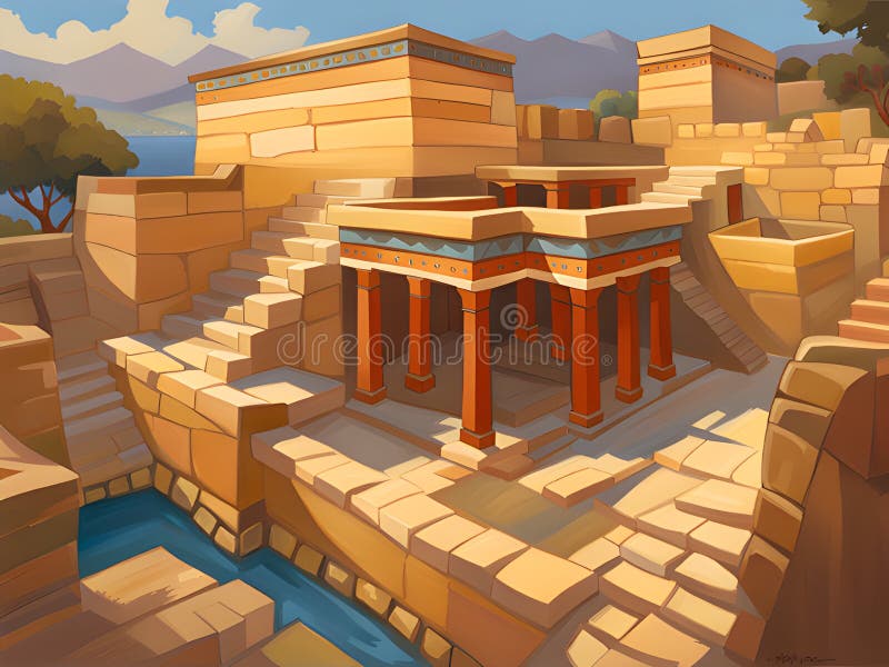 Cartoon Ancient Temple on the Mountain Stock Illustration ...