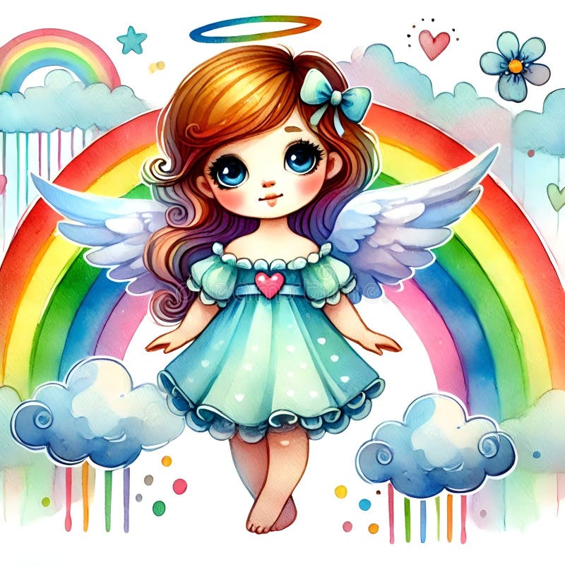 Cartoon angel stock illustration. Illustration of love - 352998720