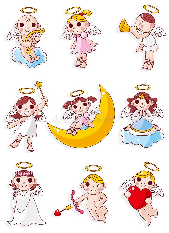 Cartoon angel icon stock vector. Illustration of doodle - 17849096