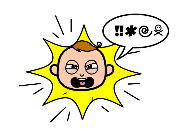 Cartoon Angel Shouting and Abusing Stock Illustration - Illustration of ...