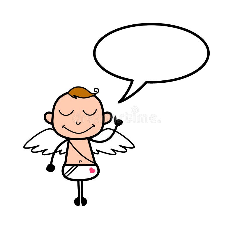 Cartoon Angel with Speech Bubbble Stock Illustration - Illustration of ...