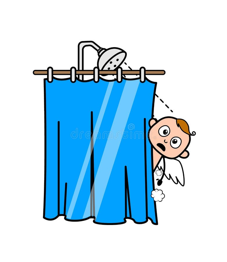 Cartoon Angel Taking Shower Stock Illustration - Illustration of ...