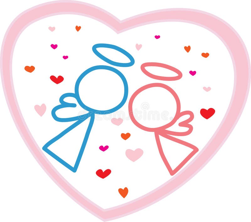 Cartoon angels couple stock vector. Illustration of female - 13682011