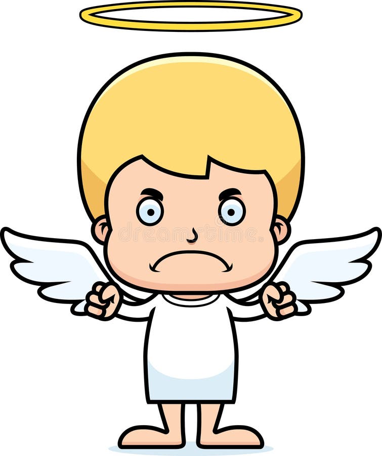 Cartoon Angry Angel Boy stock vector. Illustration of halo - 55478480