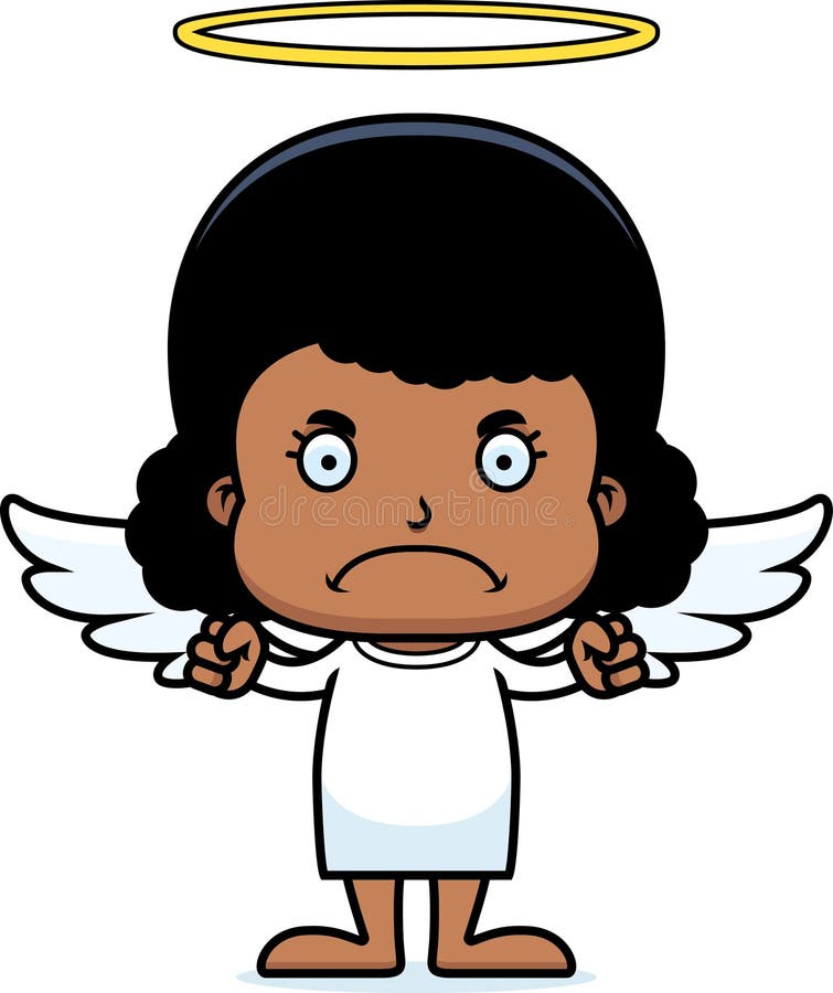 Cartoon Angry Angel Girl stock vector. Illustration of person - 55478228