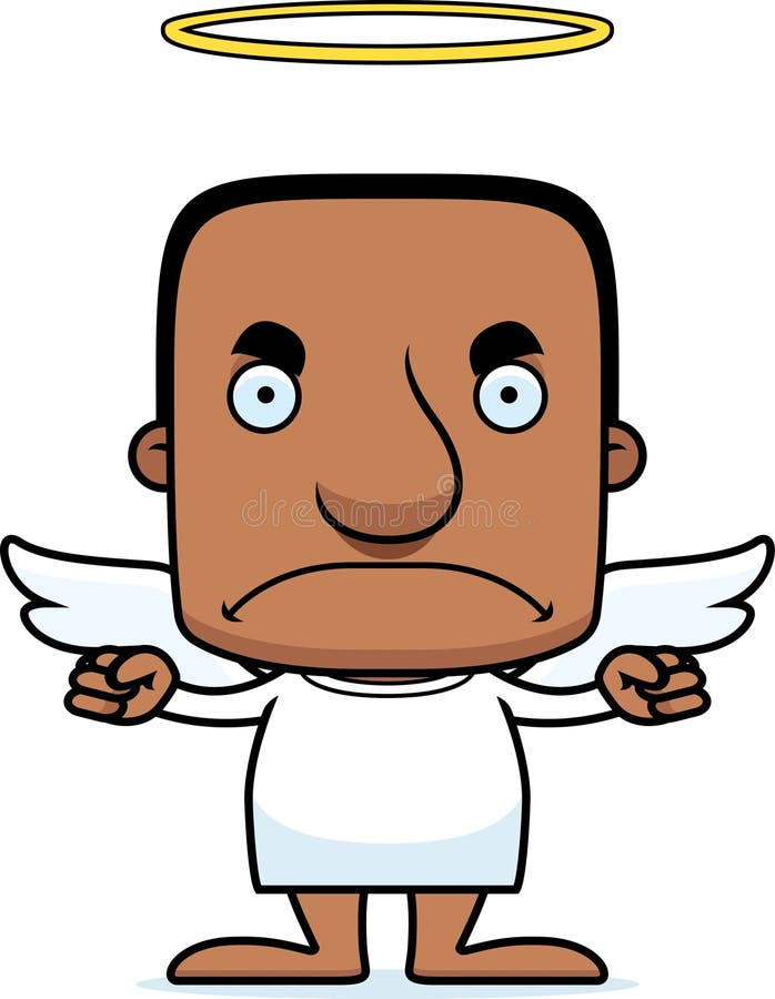 Cartoon Angry Angel Man stock vector. Illustration of angry - 55341904
