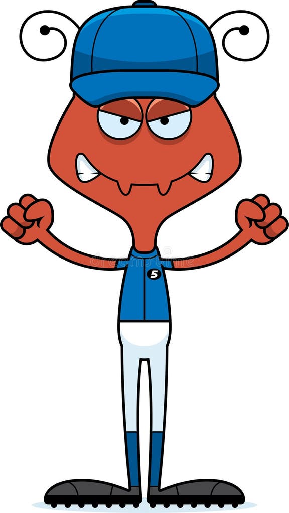 Cartoon Angry Baseball Player Ant Stock Vector - Illustration of ...